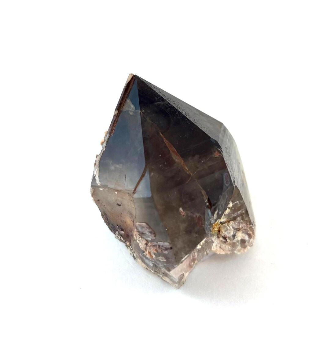 CO Midnight Black Phantom Smokey Quartz W/ High Luster & Unique Red ...