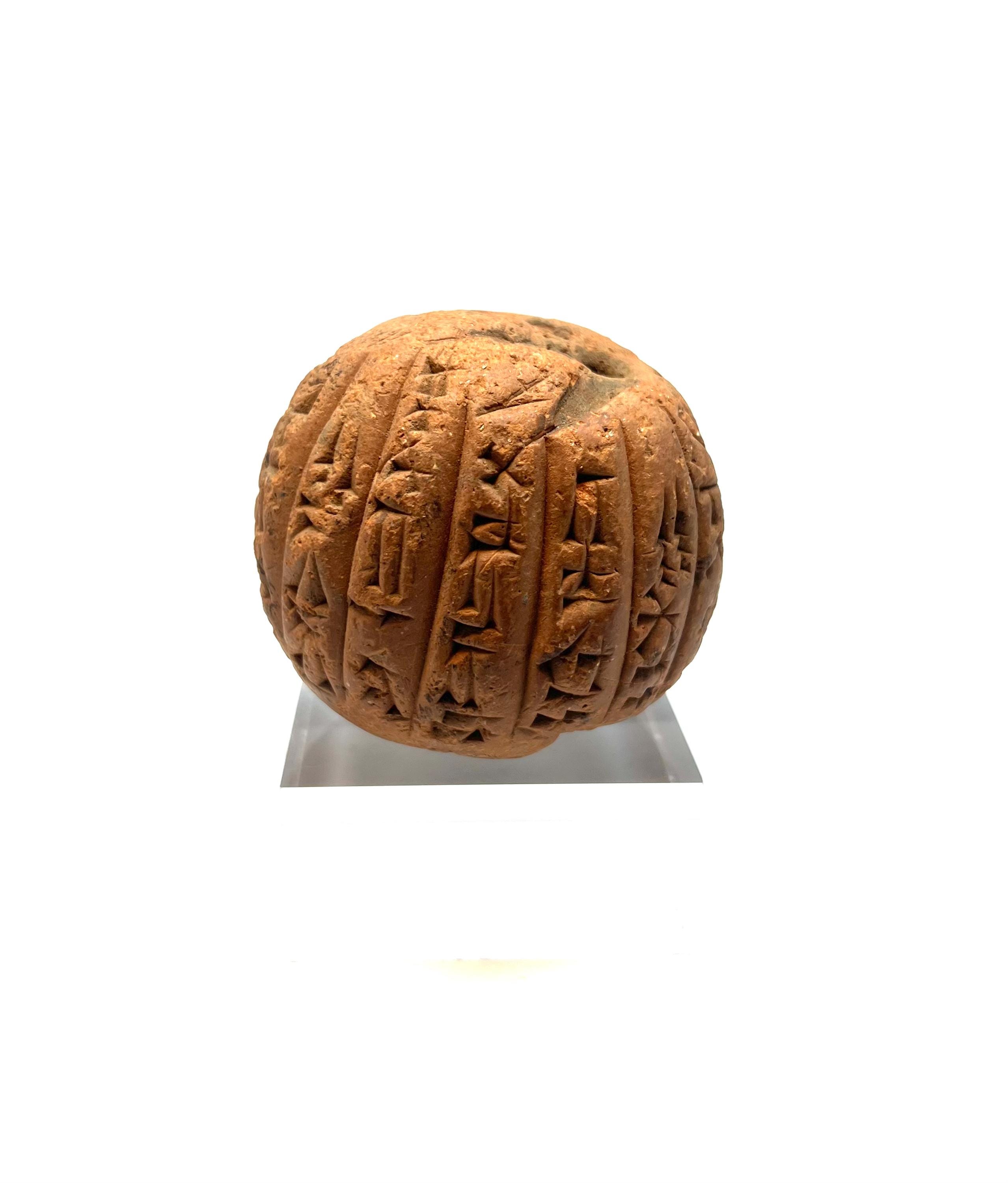Genuine Ancient Sumerian Cuneiform Tablet "bulla" (merchant Seal) Clay ...