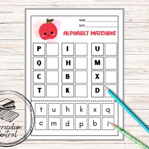 Alphabet Matching Worksheets. Alphabet Printable. Alphabet Matching ...