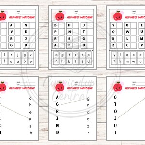 Alphabet Matching Worksheets. Alphabet Printable. Alphabet Matching ...
