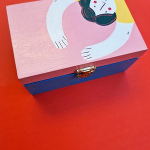 Colorful Wooden Box, Hand Painted Box, Jewelry Box - Etsy