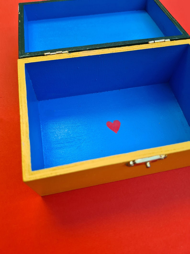 Colorful Wooden Box, Hand Painted Box, Jewelry Box - Etsy