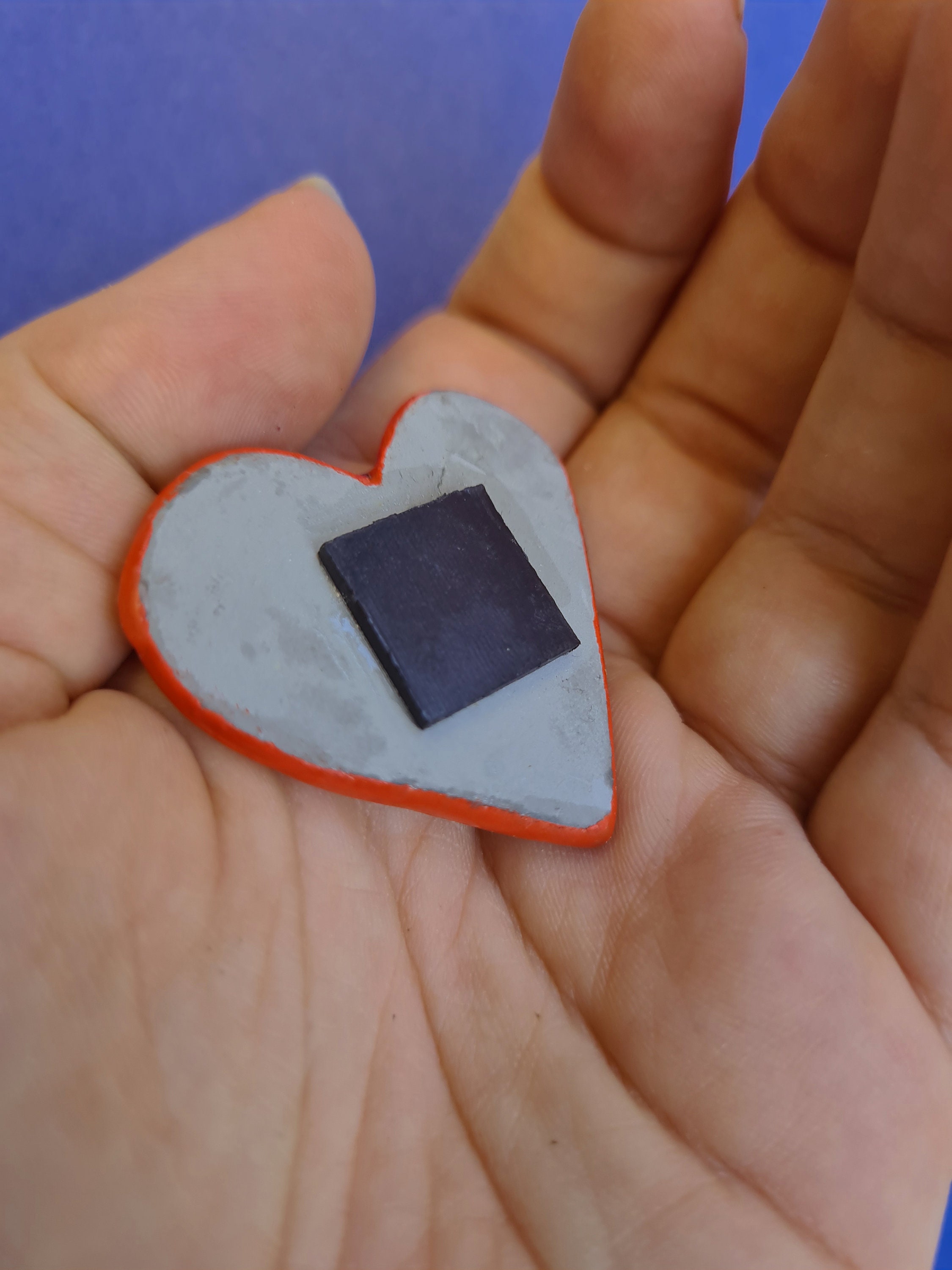 Red Heart Magnet, Smiling Heart, Self Love Clay Magnet, Valentine's Day ...