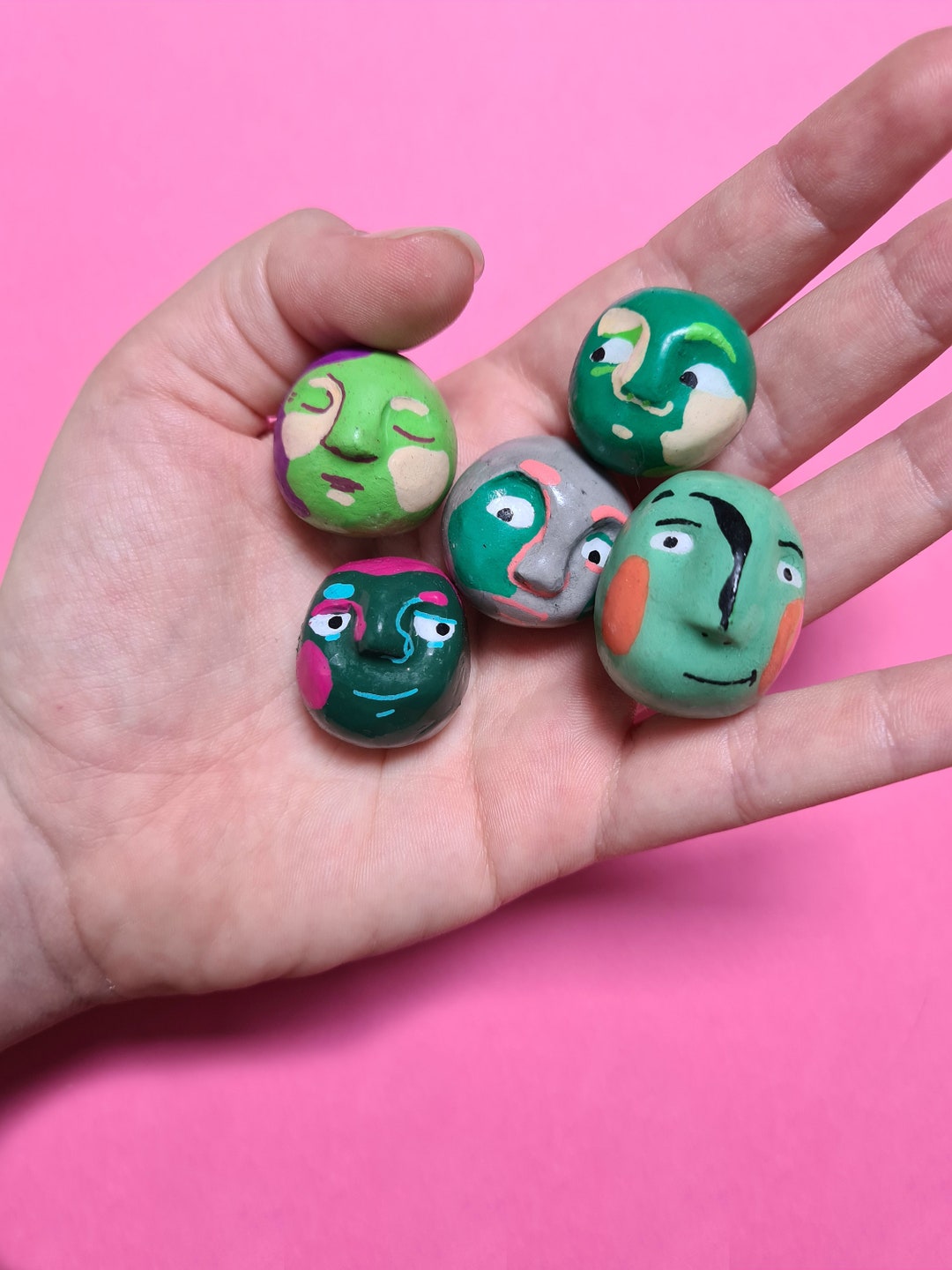 Grigri, Small Colored Lucky Clay Figurine, Pocket Friend, P(i)oche Head ...