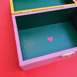 Colorful Wooden Box, Hand Painted Box, Jewelry Box - Etsy