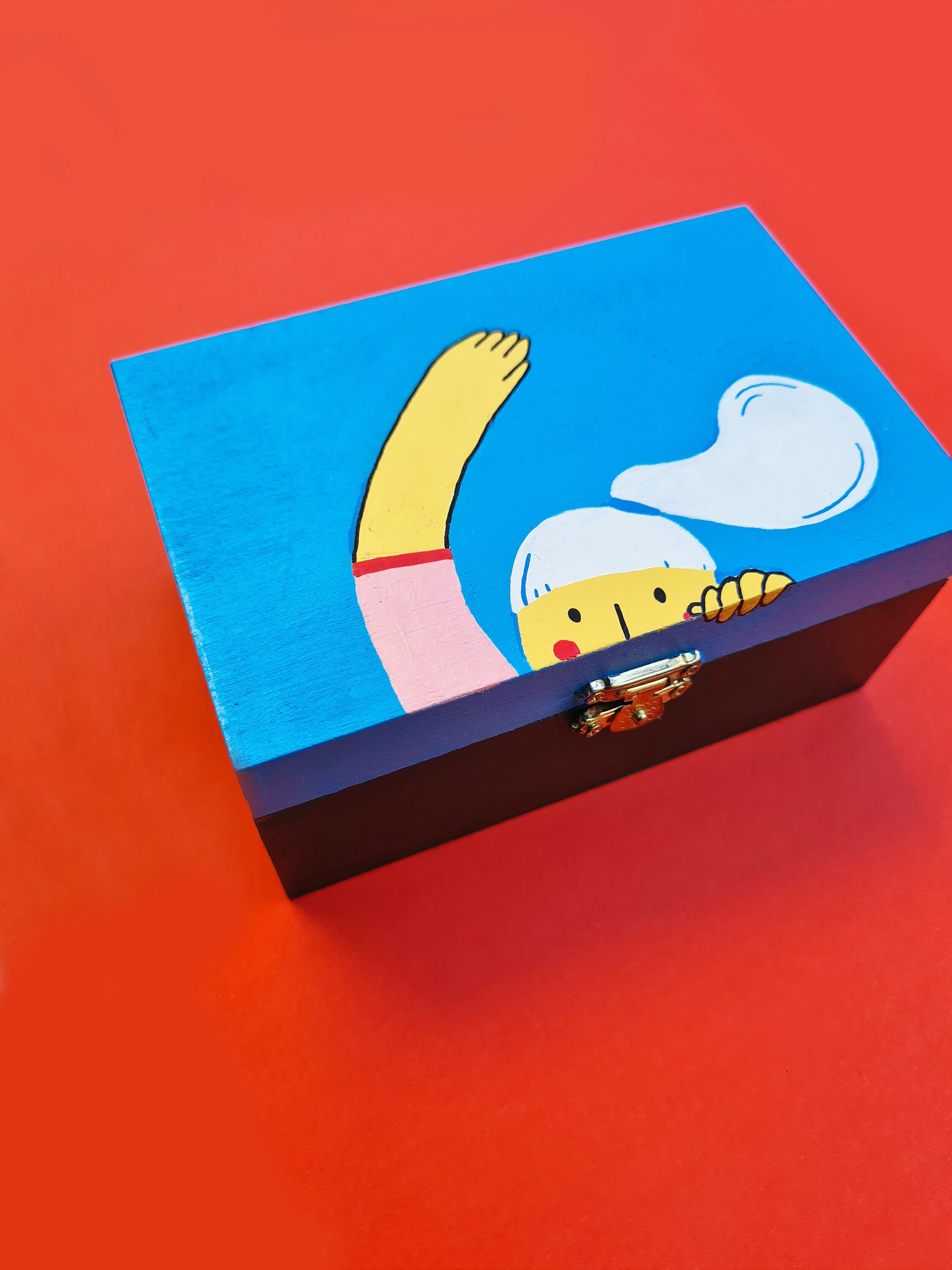 Colorful Wooden Box, Hand Painted Box, Jewelry Box - Etsy