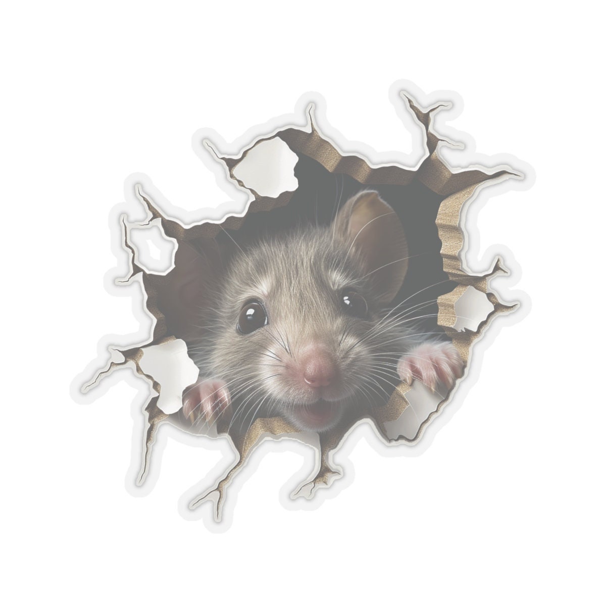 3D Mouse Hole Decal, Mouse Wall Sticker, Cute Mouse Decal, 3d Mouse ...