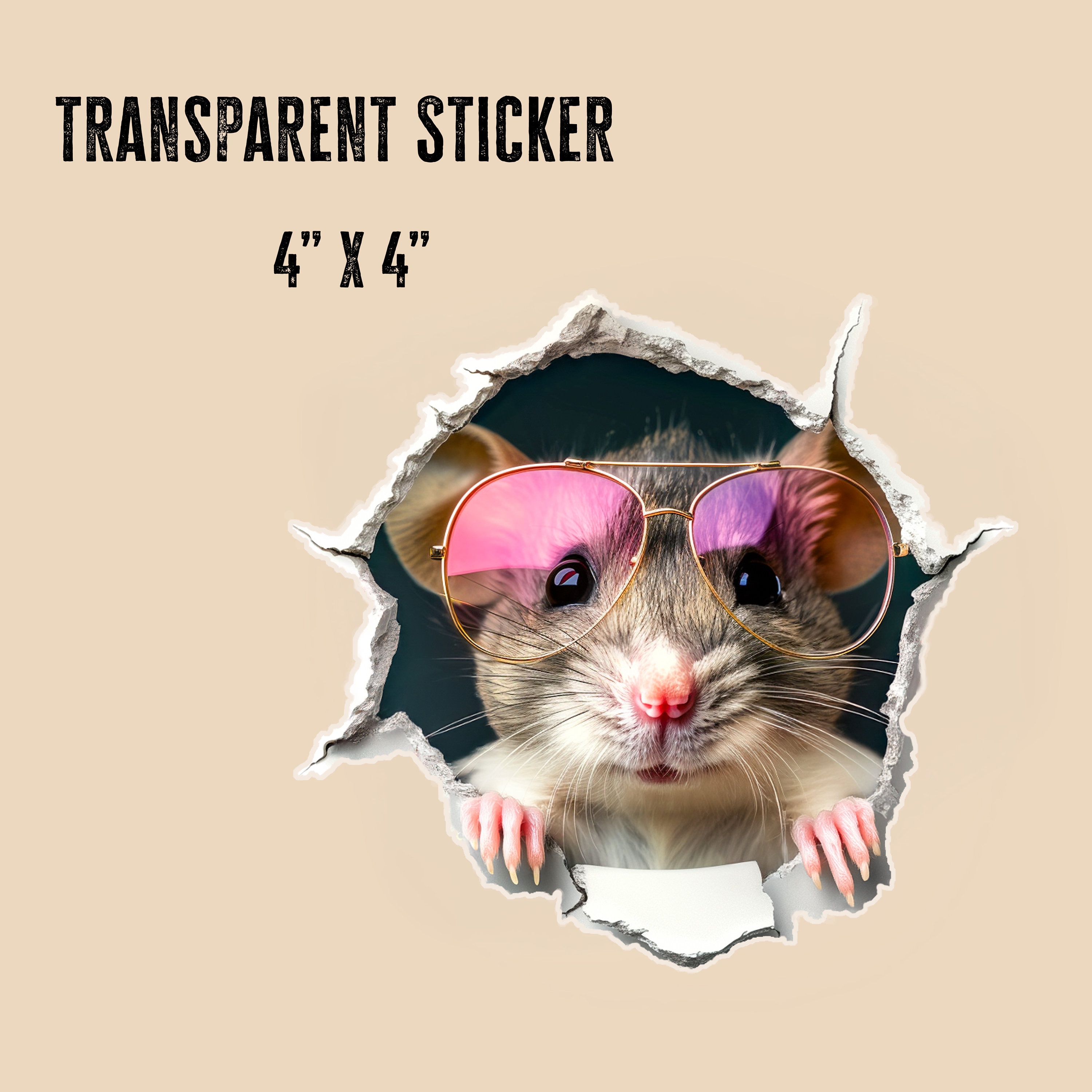 Mouse Hole Sticker Decal, Mouse Hole Wall Sticker Gift, 3D Mouse Decal ...