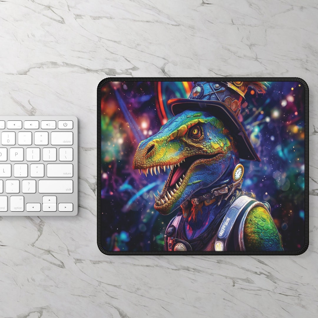 Space Dinosaur Desk Mat, Cosmic Dino Desk Pad, Colorful T-rex Dinosaur ...