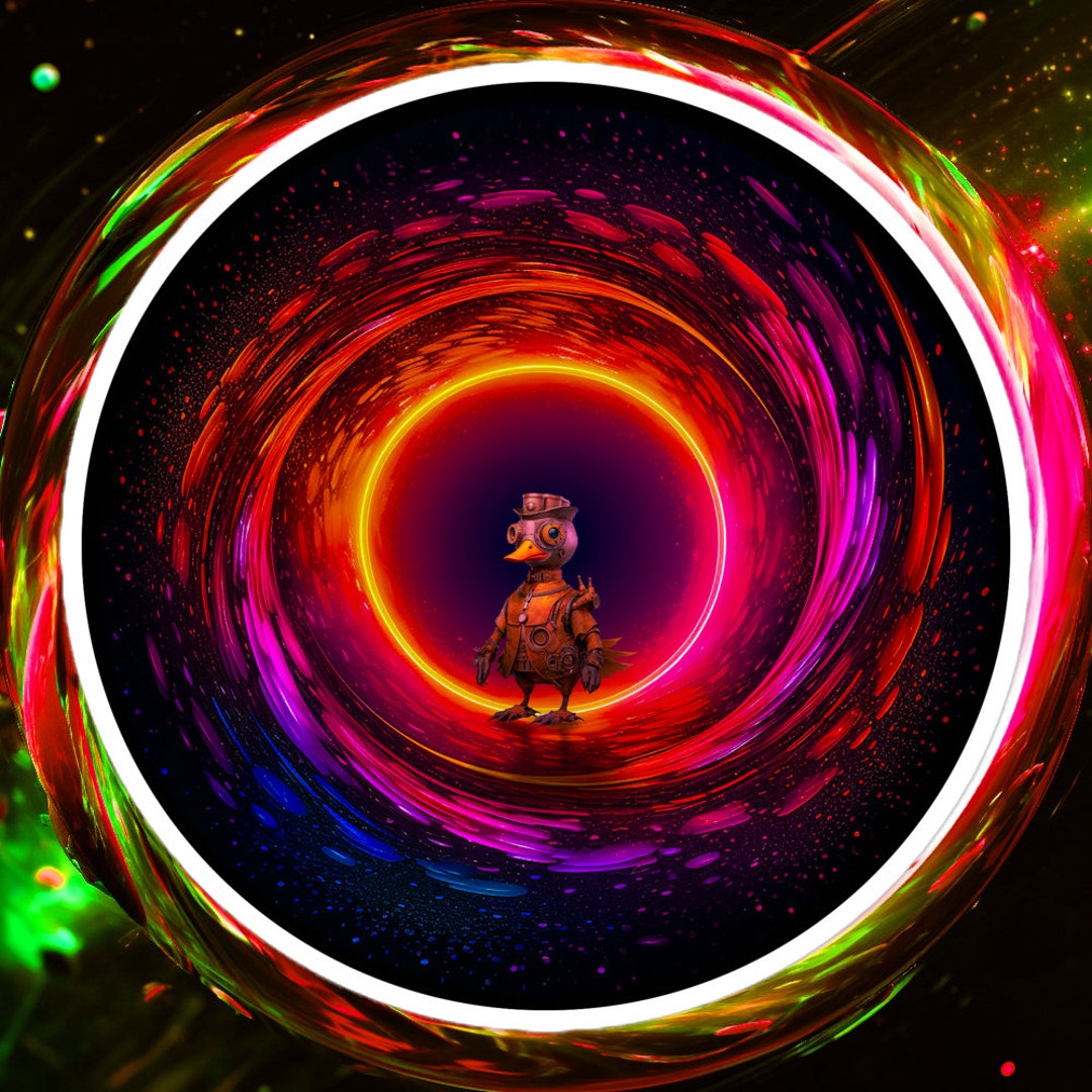 Duck Sticker Space Vortex Decal Steampunk Duck Sticker for - Etsy