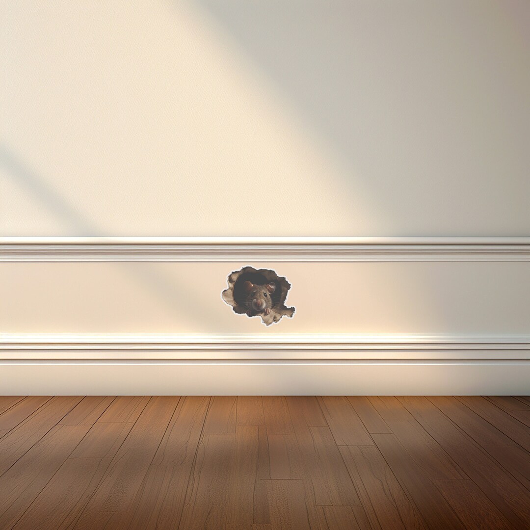 Mouse Hole Wall Decal, 3d Mouse Hole Sticker, Cute Mouse Sticker, 3d ...