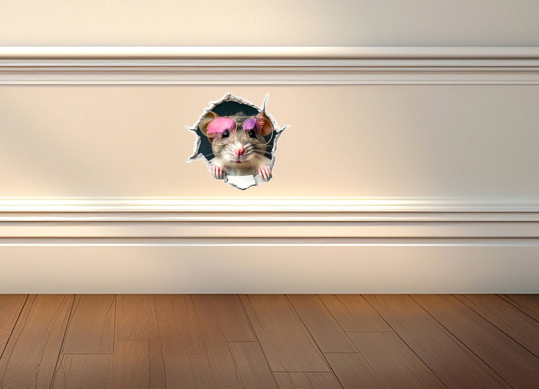 Mouse Hole Sticker Decal, Mouse Hole Wall Sticker Gift, 3D Mouse Decal ...