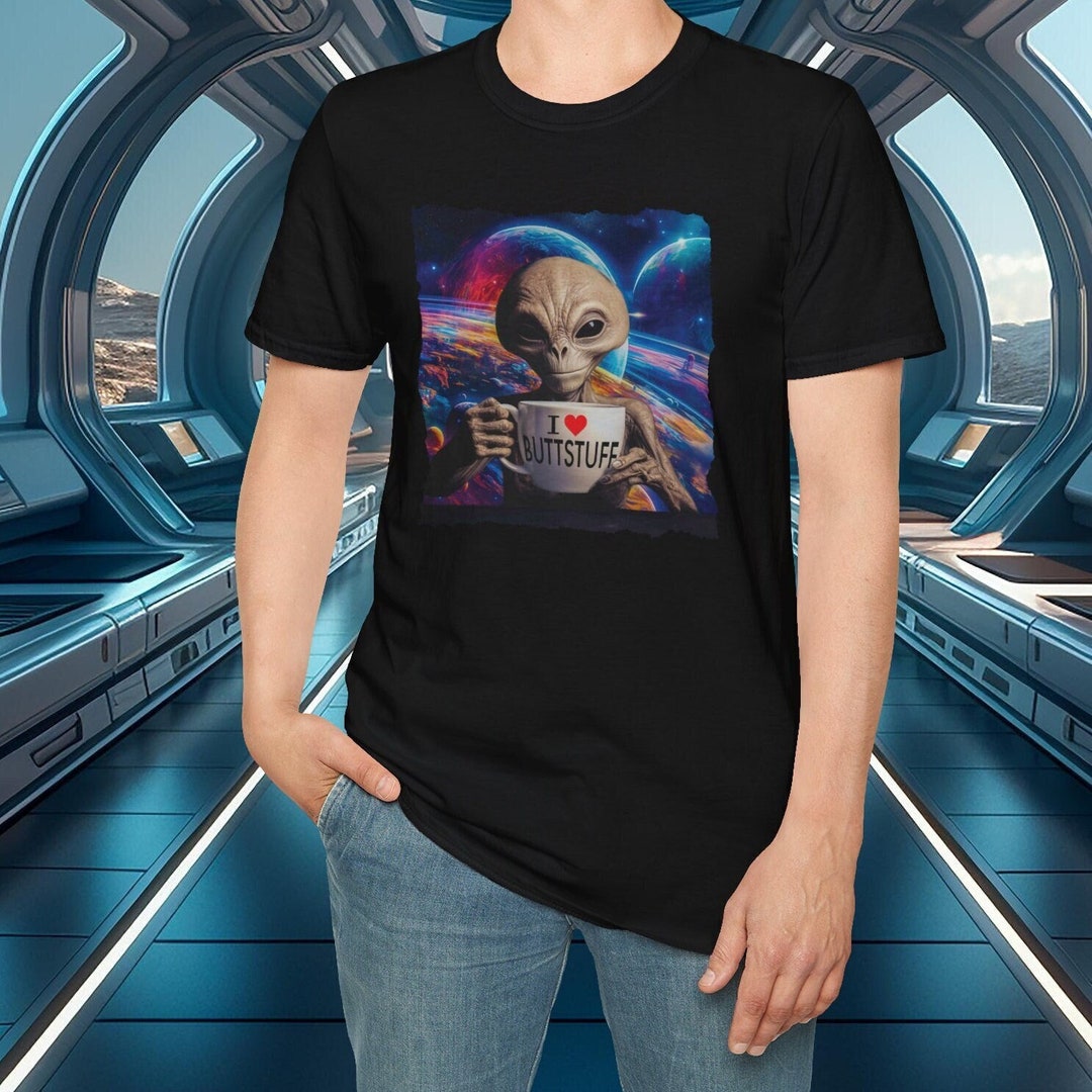 Colorful Alien Tee Shirt, Sci-fi Alien, Cool Graphic Tees for Guys ...