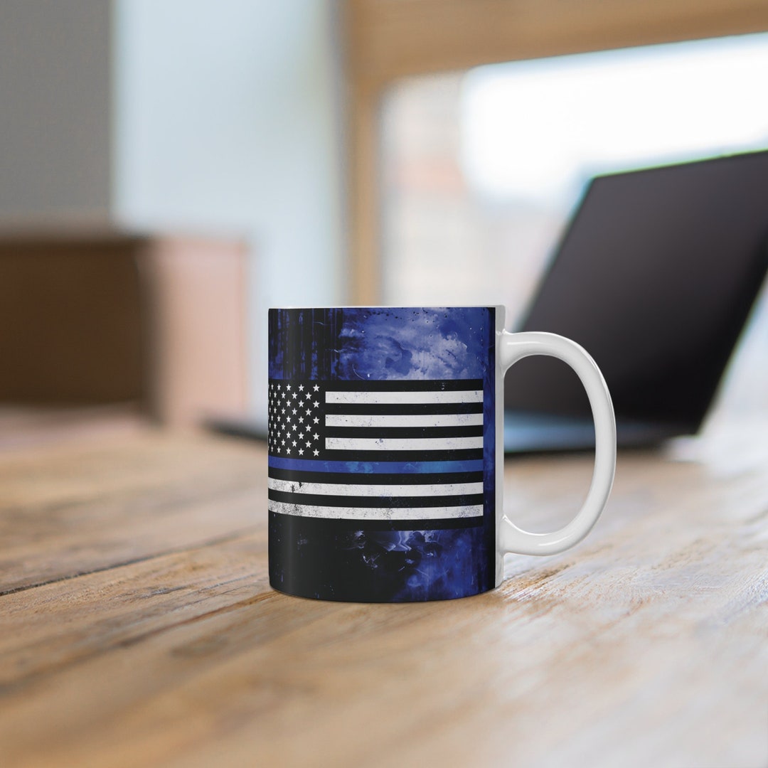 Thin Blue Line Gift Police Office Mug, Cop Graduate Gift, Cop ...