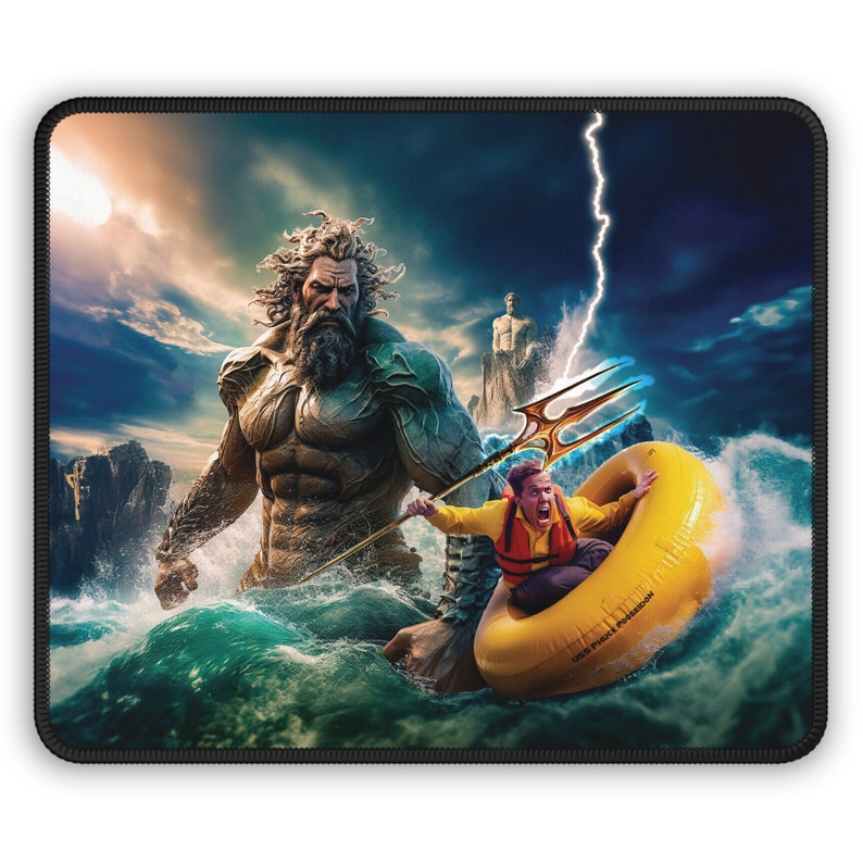 Poseidon Cool Office Desk Gift Greek Gods, Fantasy Art Desk Mat ...