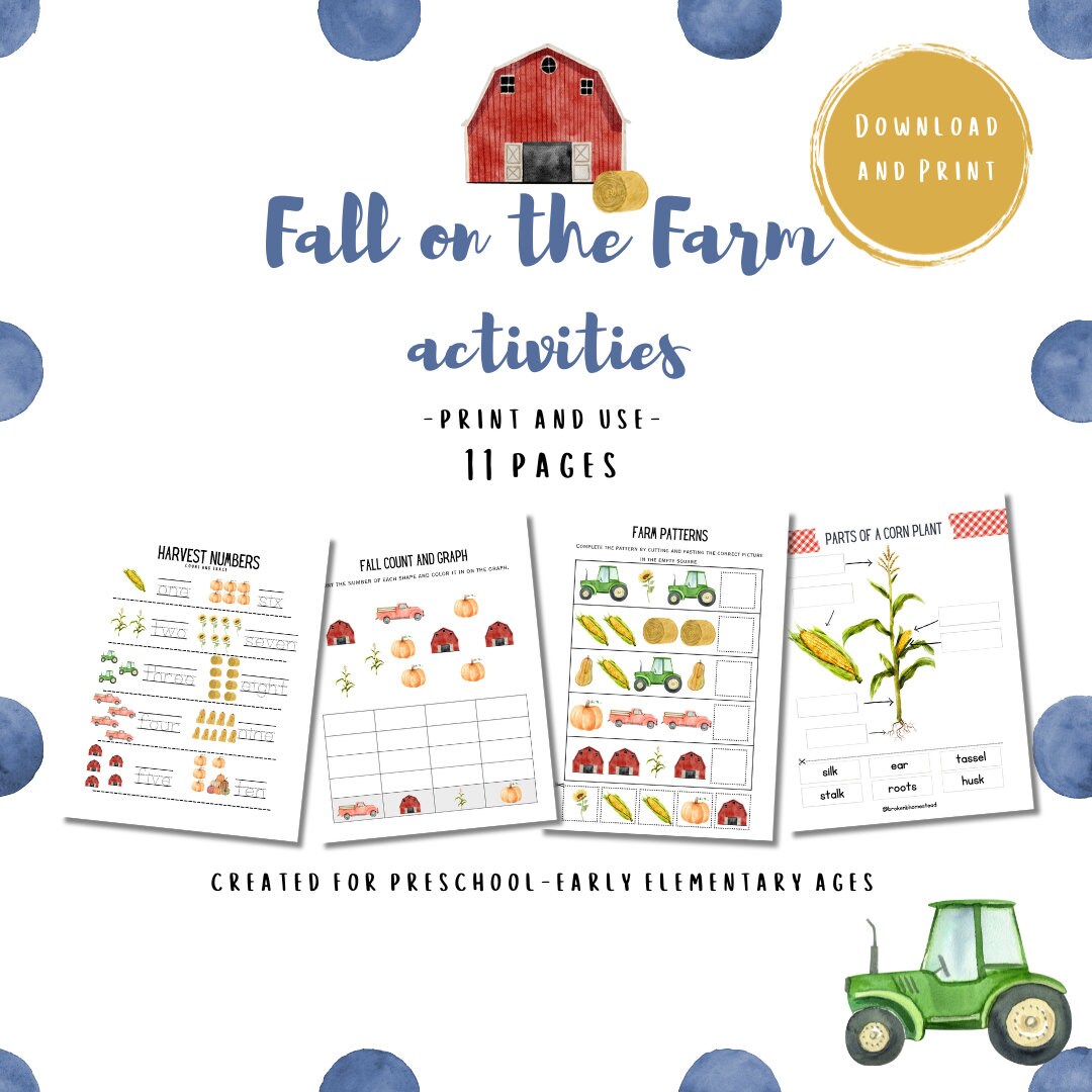 Fall on the Farm Activities - Etsy