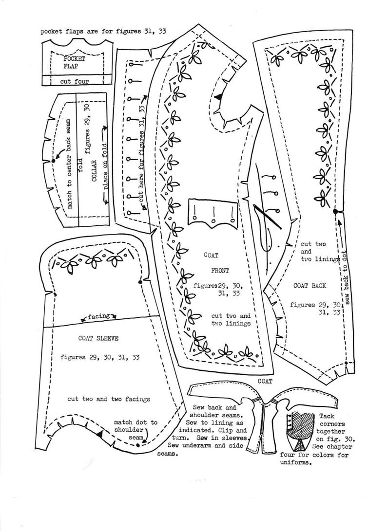 Eighteenth Century Doll Costume Patterns and Cloth Dolls 17 Outfits for ...