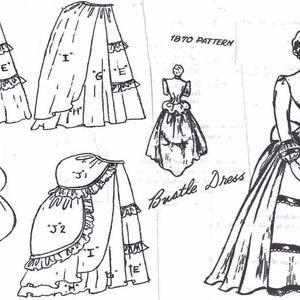 1870's Bustle Dress Pattern for 15 Inch Jenny June 1940's PDF - Etsy