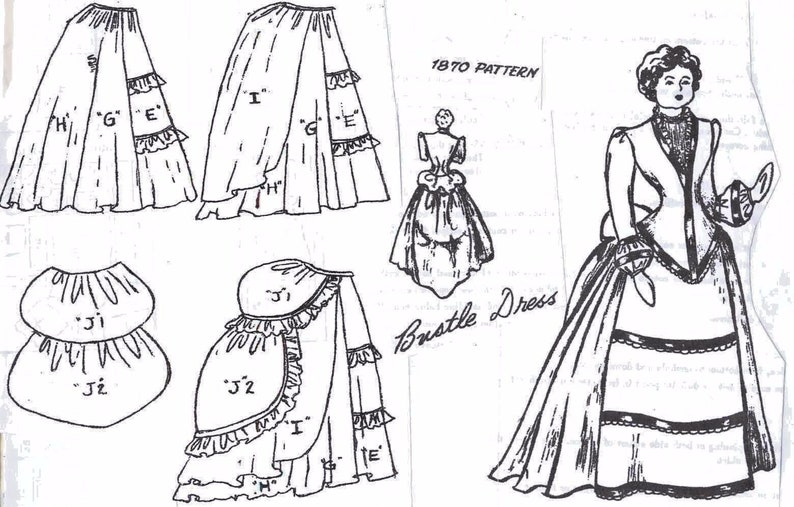1870's Bustle Dress Pattern for 15 Inch Jenny June 1940's PDF - Etsy