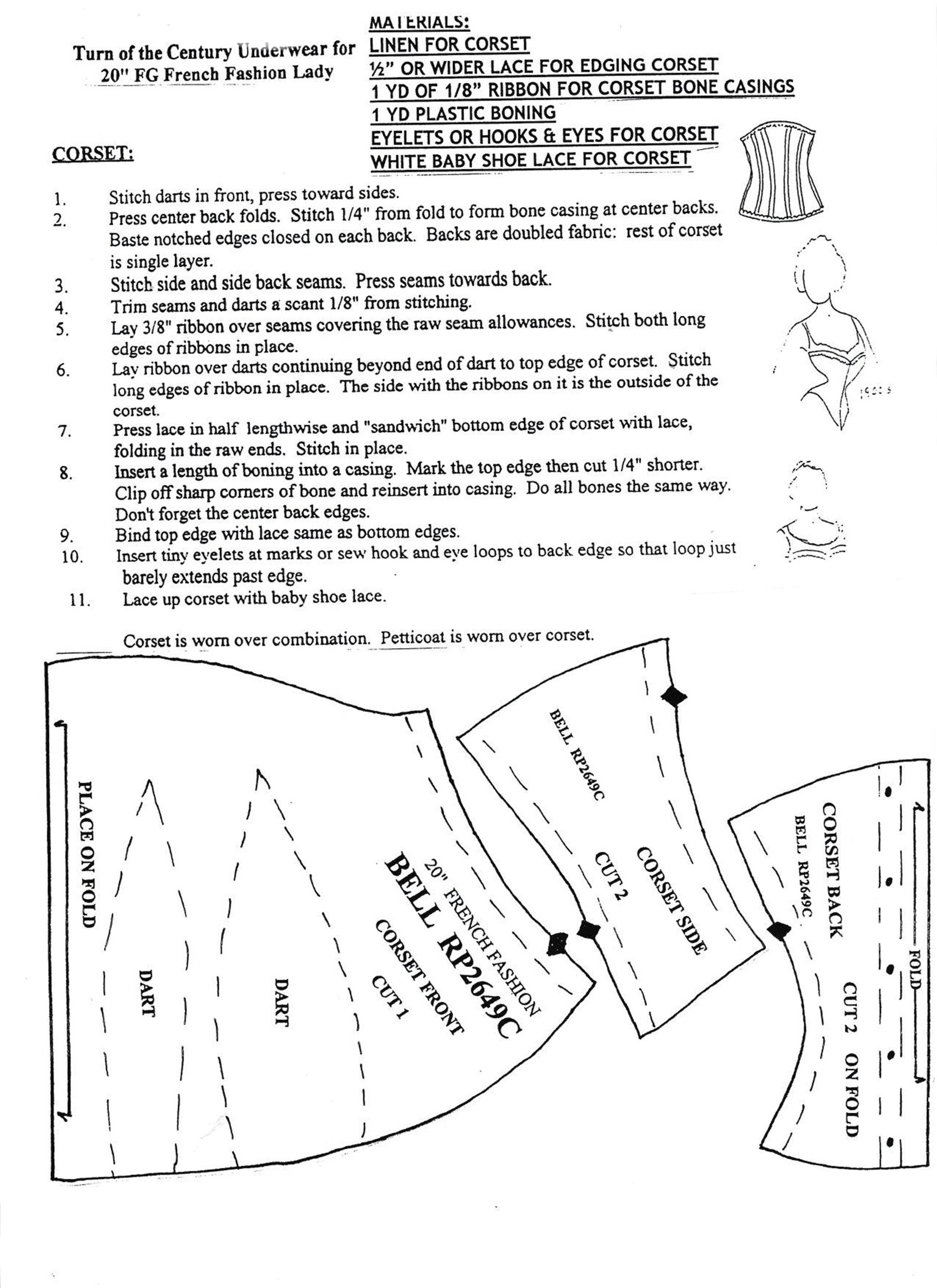 Corsets Guide and Patterns for Fashion Dolls NEW PDF - Etsy