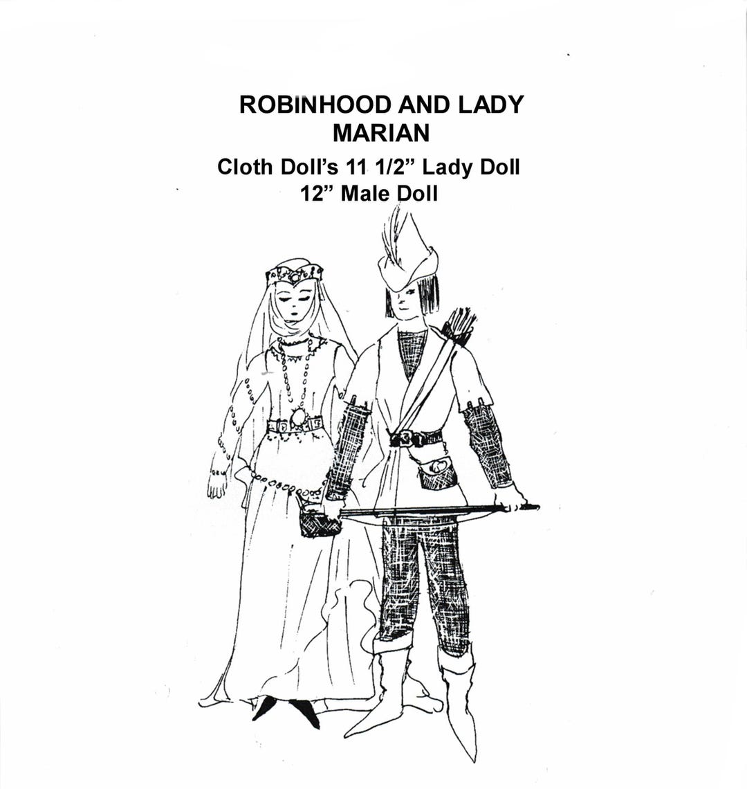 Vintage Robin Hood and Lady Marian Cloth Dolls Pattern Rare PDF - Etsy