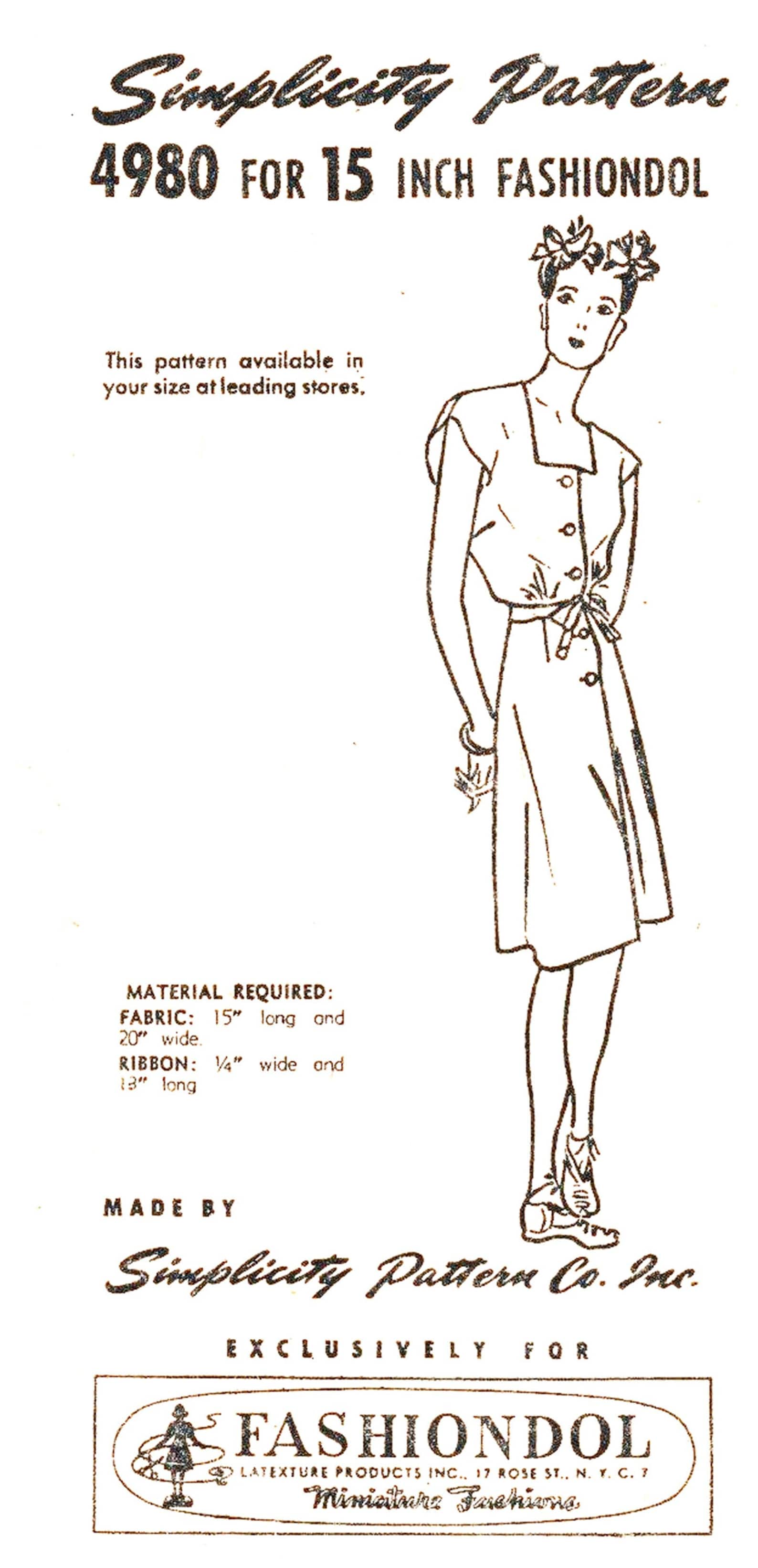 Simplicity Manikin Pattern Number 4980 15-inch Fashiondol PDF - Etsy