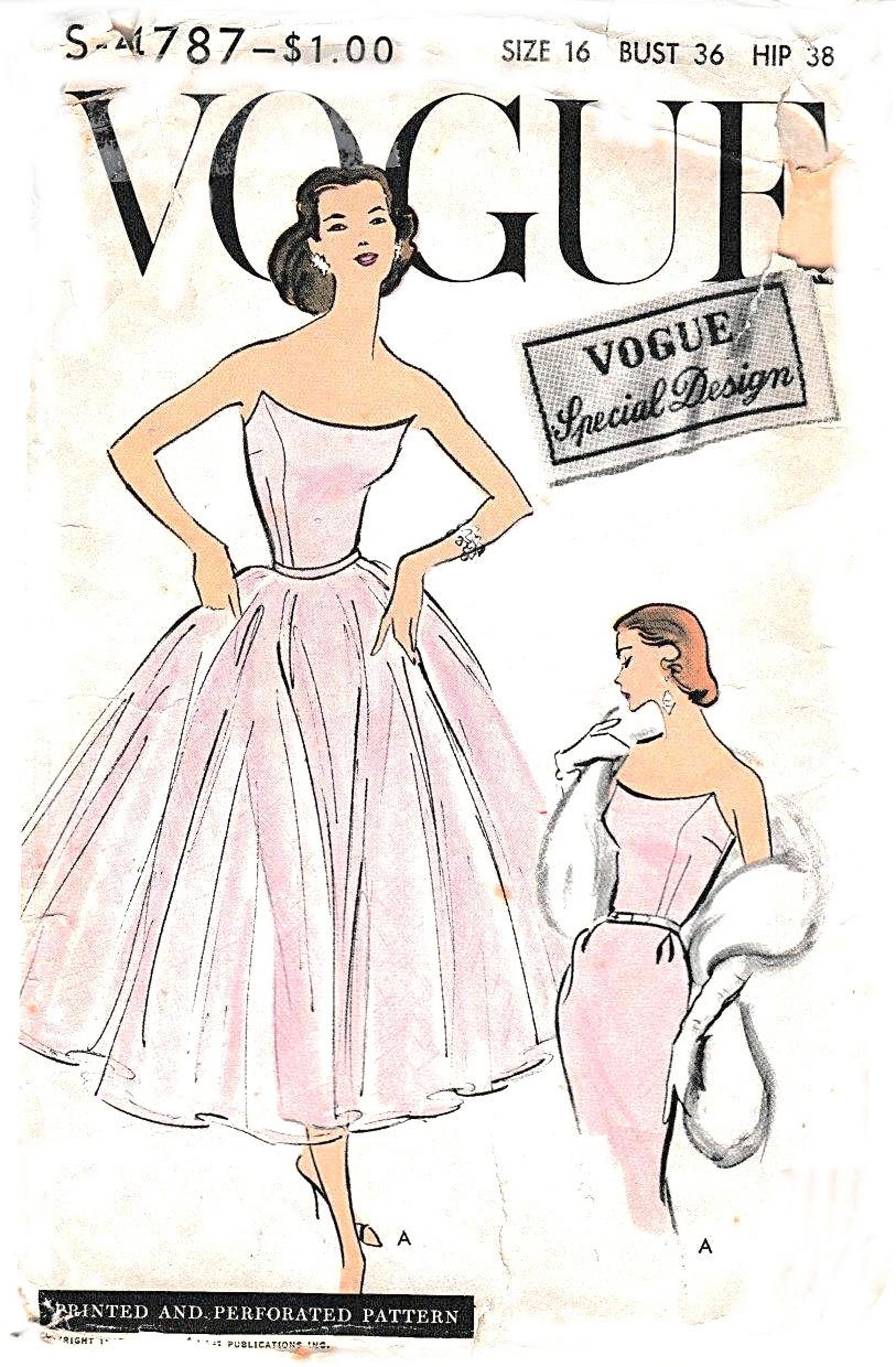 Vintage Vogue Original Evening Gown Pattern 4787 Rare Size 16 - Etsy