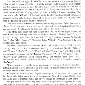 Empire Early Nineteenth Century Doll Costume Patterns and Cloth Dolls ...