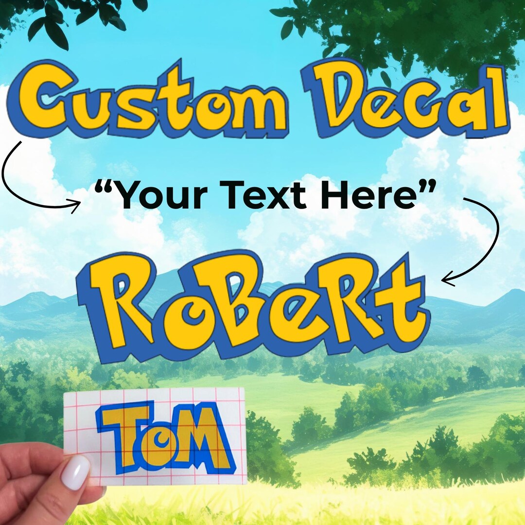 Poke Monsters Inspired Custom Decals - Pocket Monsters Blue & Yellow OG ...