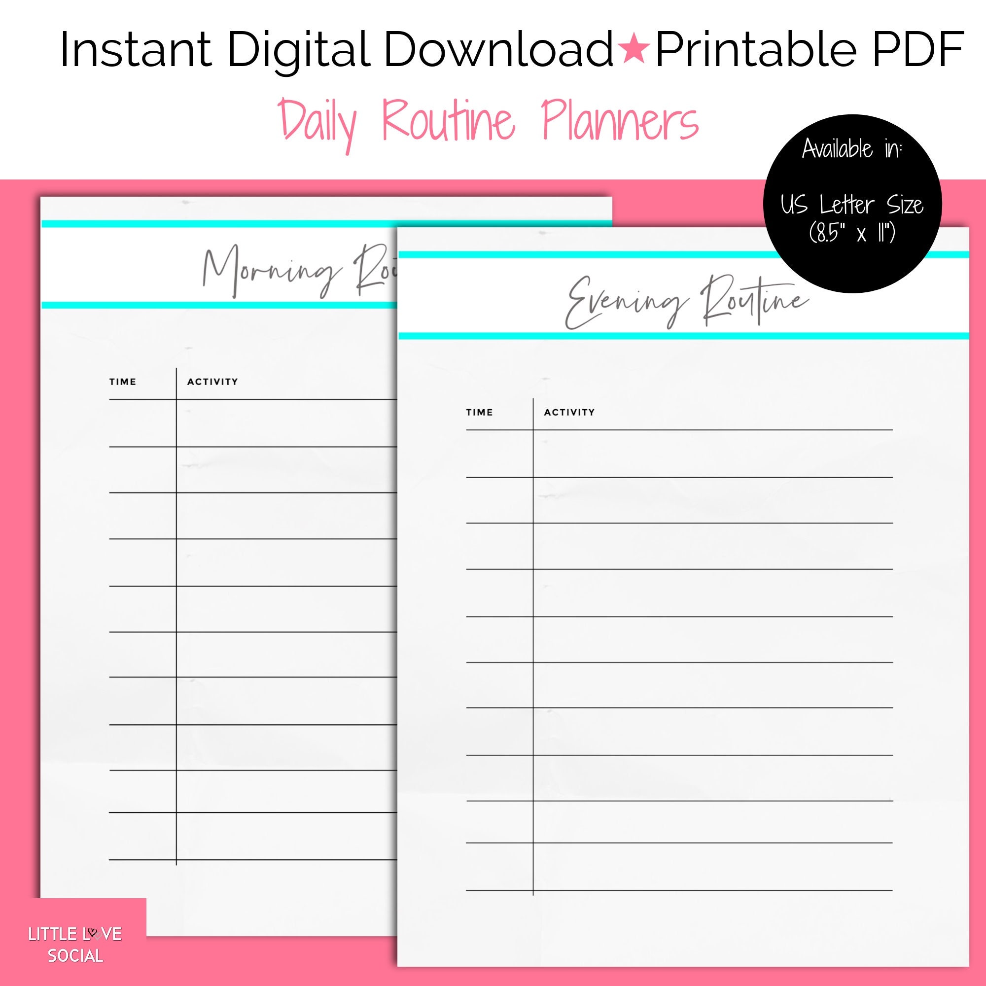 Daily Routine Planners Printables Instant Digital Download Organization ...