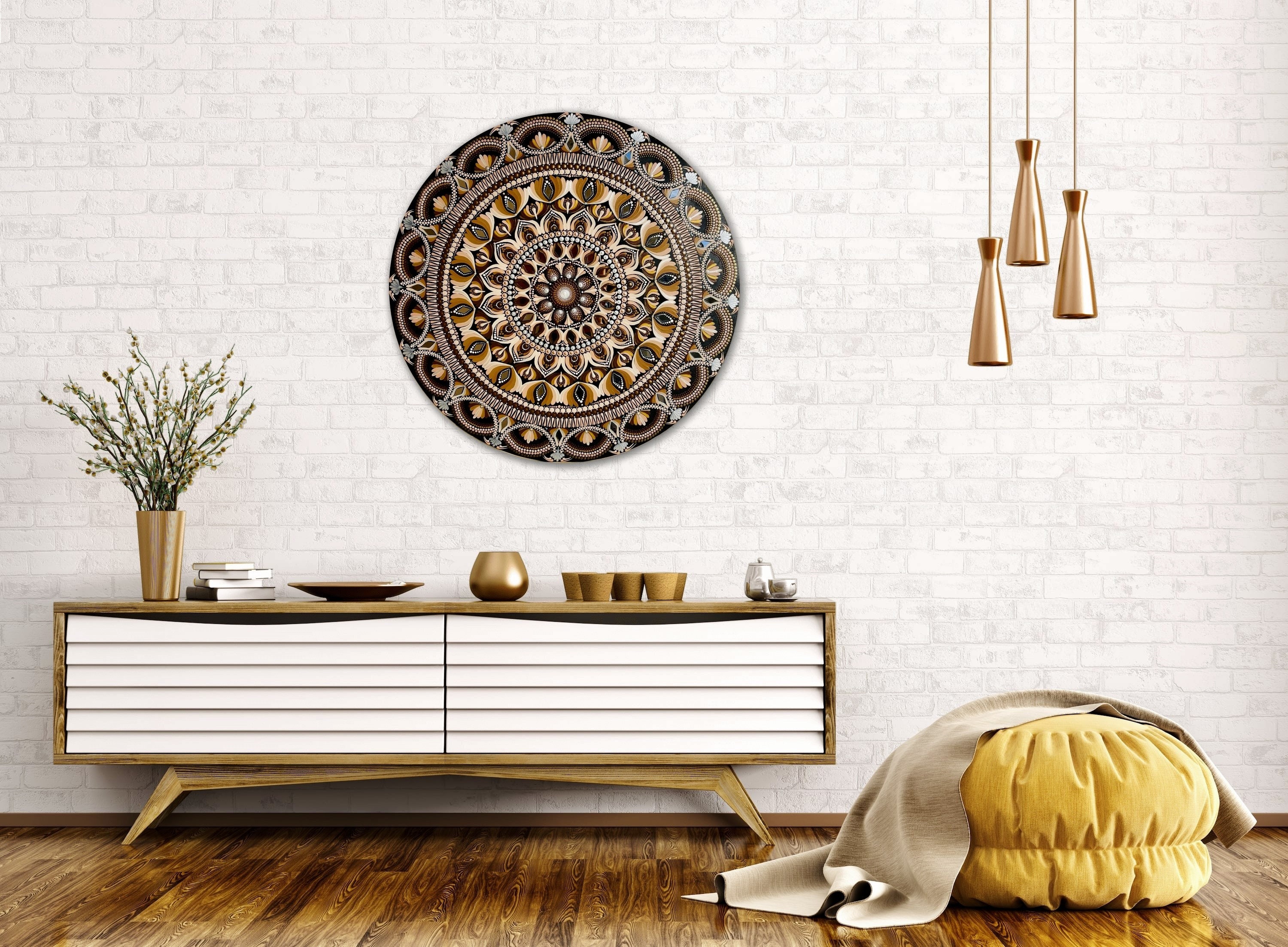 ON SALE 26 Inch Mandala Wood Wall Hanging Decor Hand-painted - Etsy