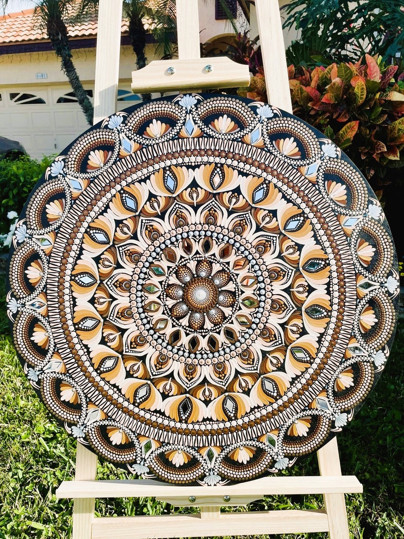 ON SALE 26 Inch Mandala Wood Wall Hanging Decor Hand-painted With ...