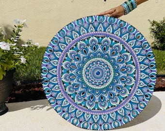 ON SALE 26 Inch Mandala Wood Wall Hanging Decor Hand-painted With ...