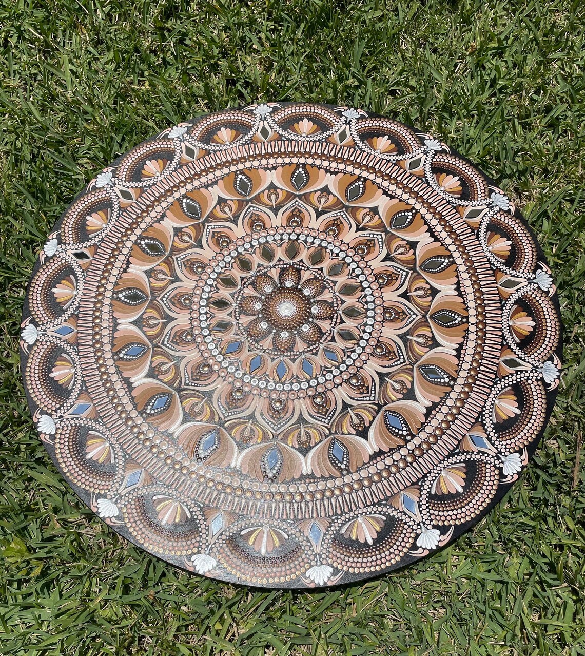 ON SALE 26 Inch Mandala Wood Wall Hanging Decor Hand-painted With ...