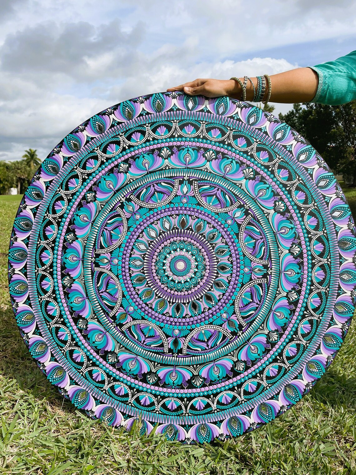 36 Inches Mandala With Soothing Color Palette Hand Painted Home Decor ...
