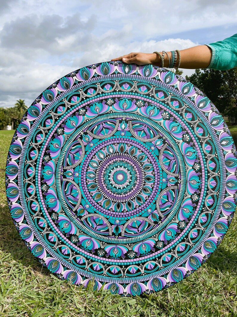 36 Inches Mandala With Soothing Color Palette Hand Painted Home Decor ...