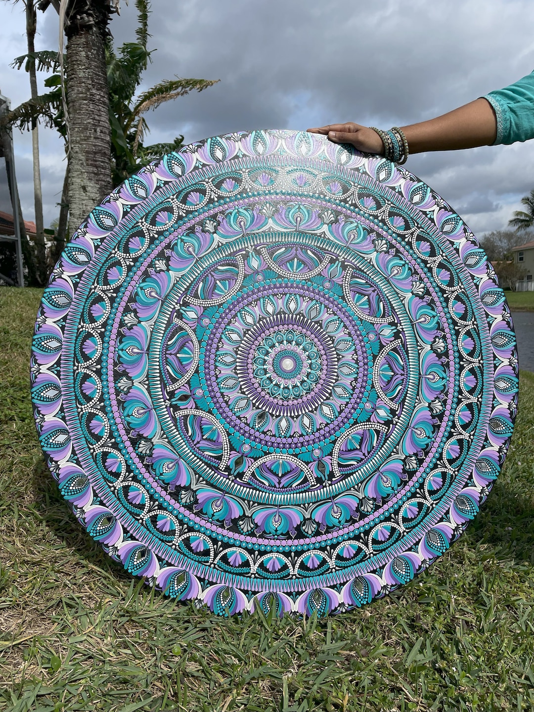36 Inches Mandala With Soothing Color Palette Hand Painted Home Decor ...