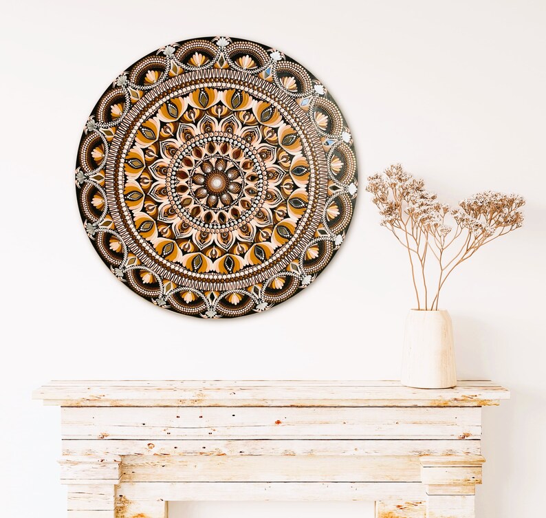 ON SALE 26 Inch Mandala Wood Wall Hanging Decor Hand-painted With ...