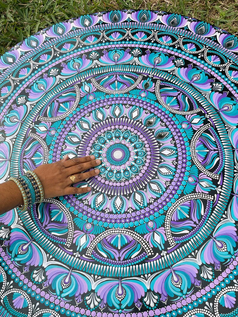 36 Inches Mandala With Soothing Color Palette Hand Painted Home Decor ...