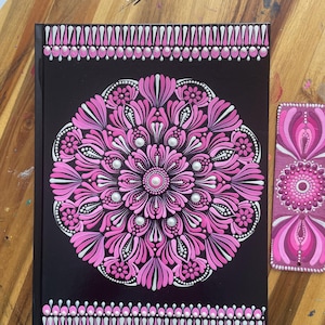 Hand-painted Mandala Journal-hardcover Ruled Notebook-diary Dot Art ...