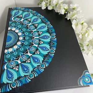 Hand-painted Mandala Journal-hardcover Ruled Notebook-diary Dot Art ...