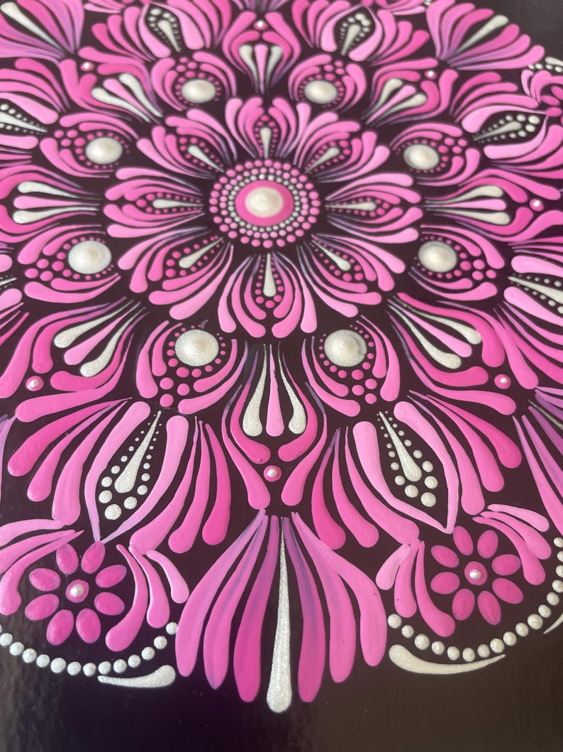 Hand-painted Mandala Journal-hardcover Ruled Notebook-diary Dot Art ...