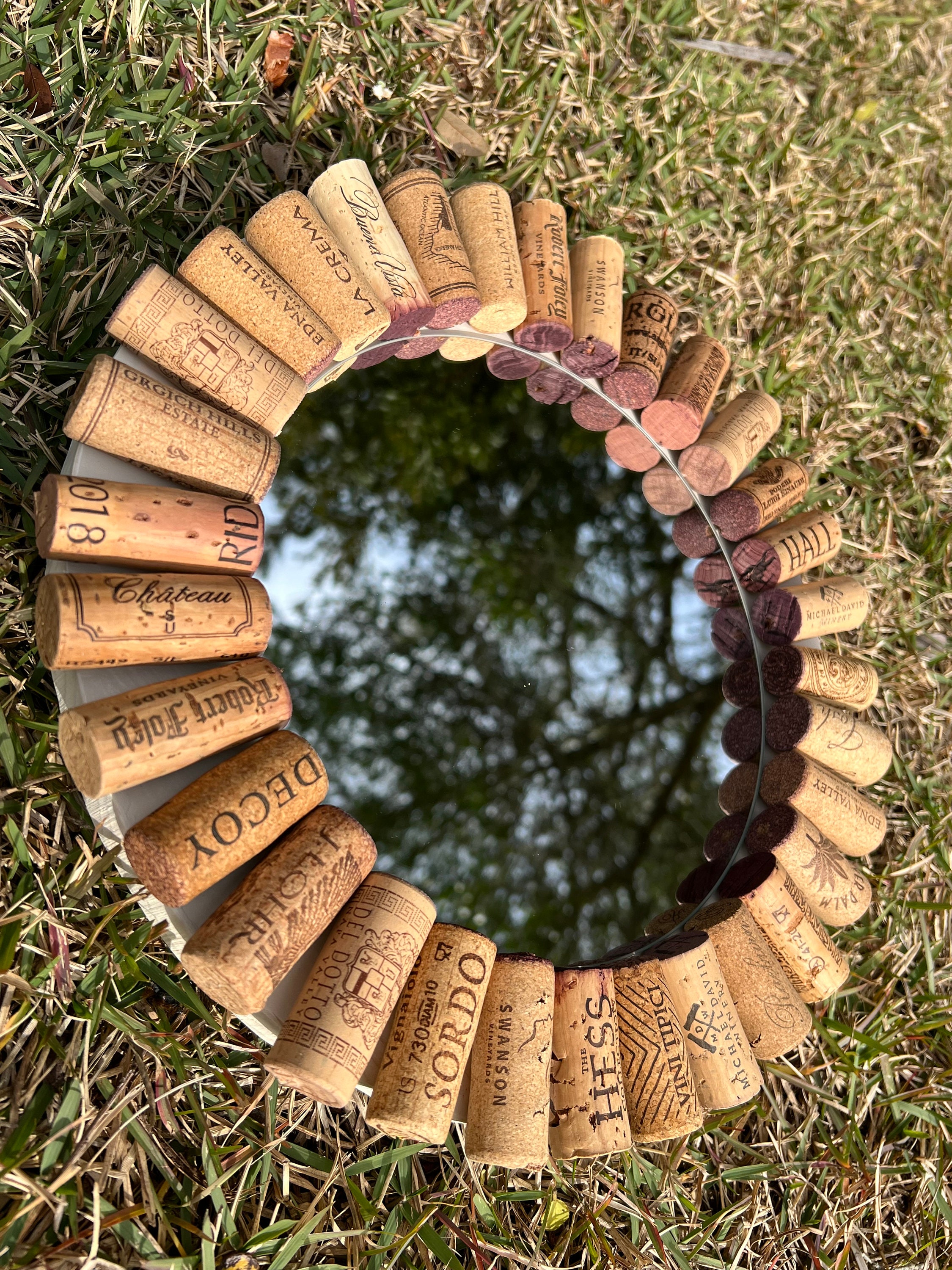 Wine Cork Round Mirror - Etsy