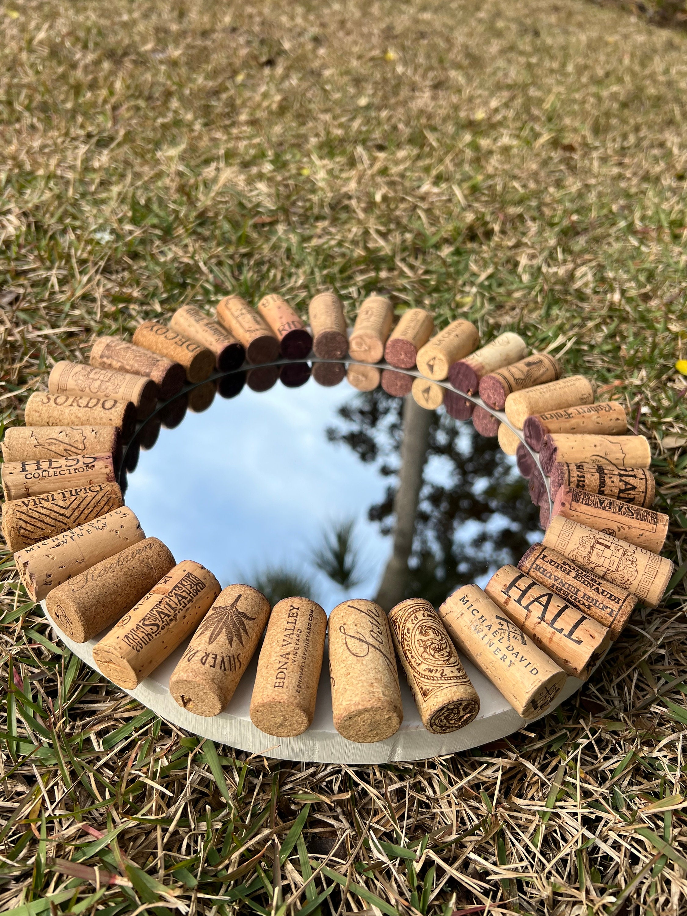 Wine Cork Round Mirror - Etsy