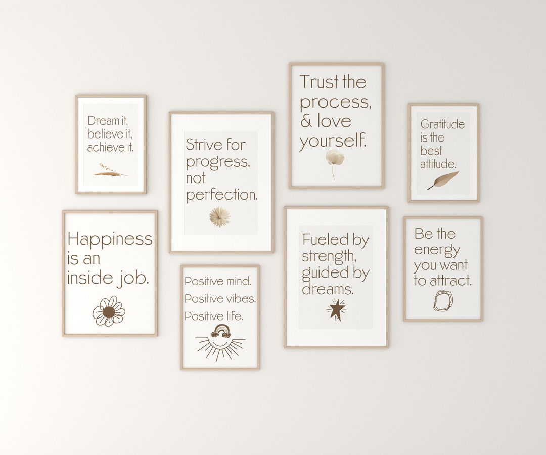 Boho Affirmation Poster Set Minimal Positive Self Care Gift - Etsy