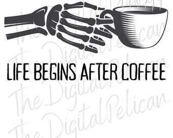Skeleton Coffee PNG, Skeleton Hand Coffee, Halloween PNG, Cute ...