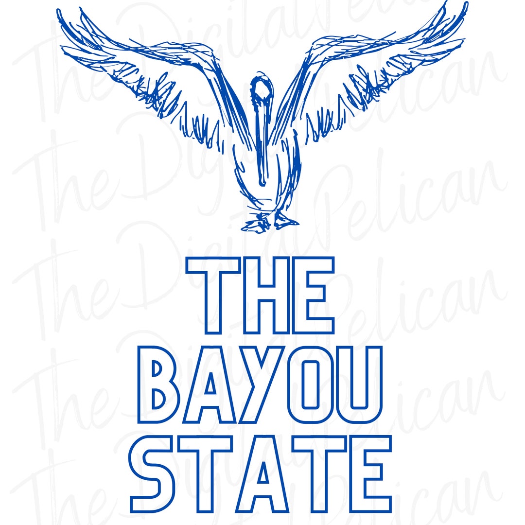 The Bayou State, Pelican, Sketch, Louisiana, Digital Download, PNG ...