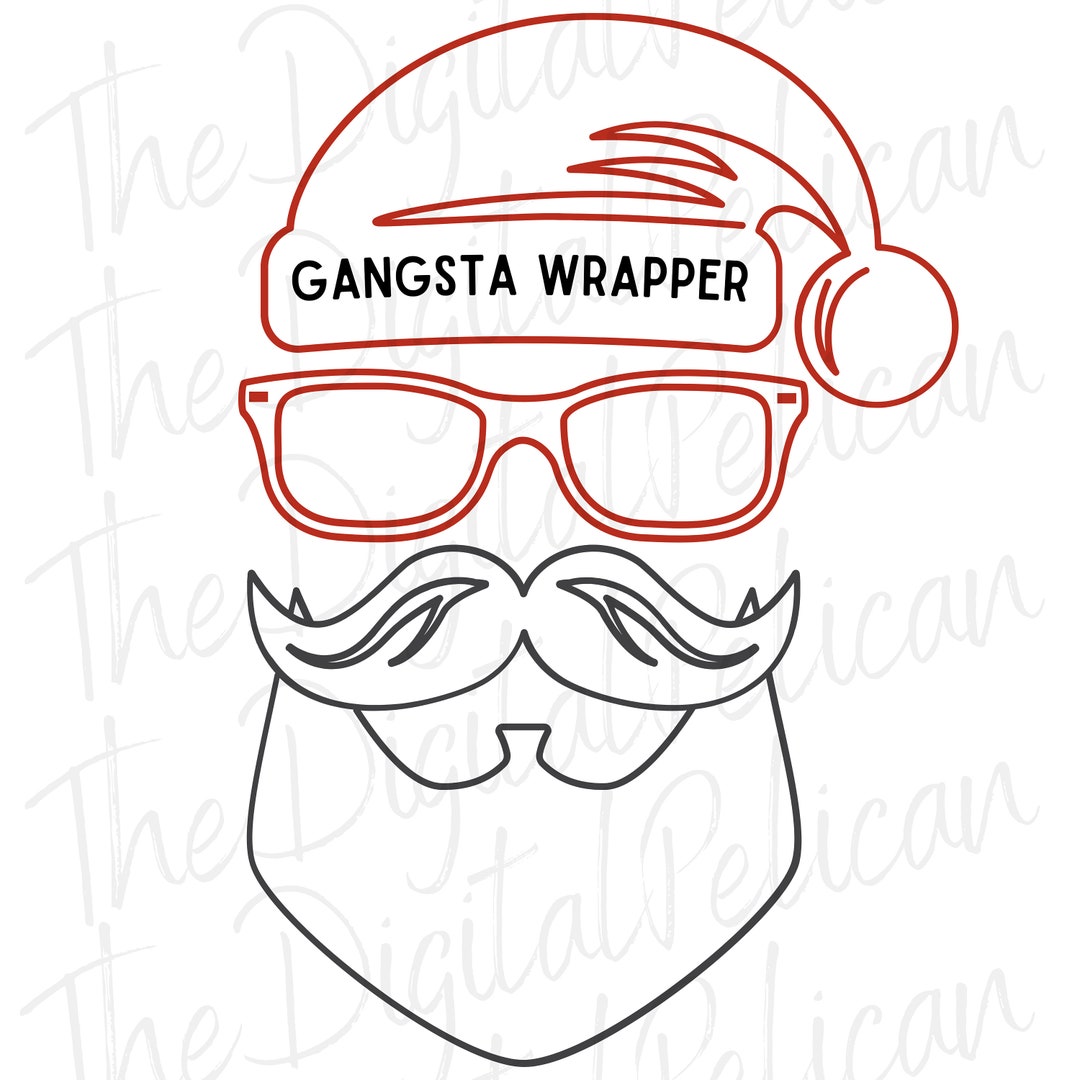 Gangsta Wrapper, Santa Clause, Funny Christmas Design, Digital Download ...