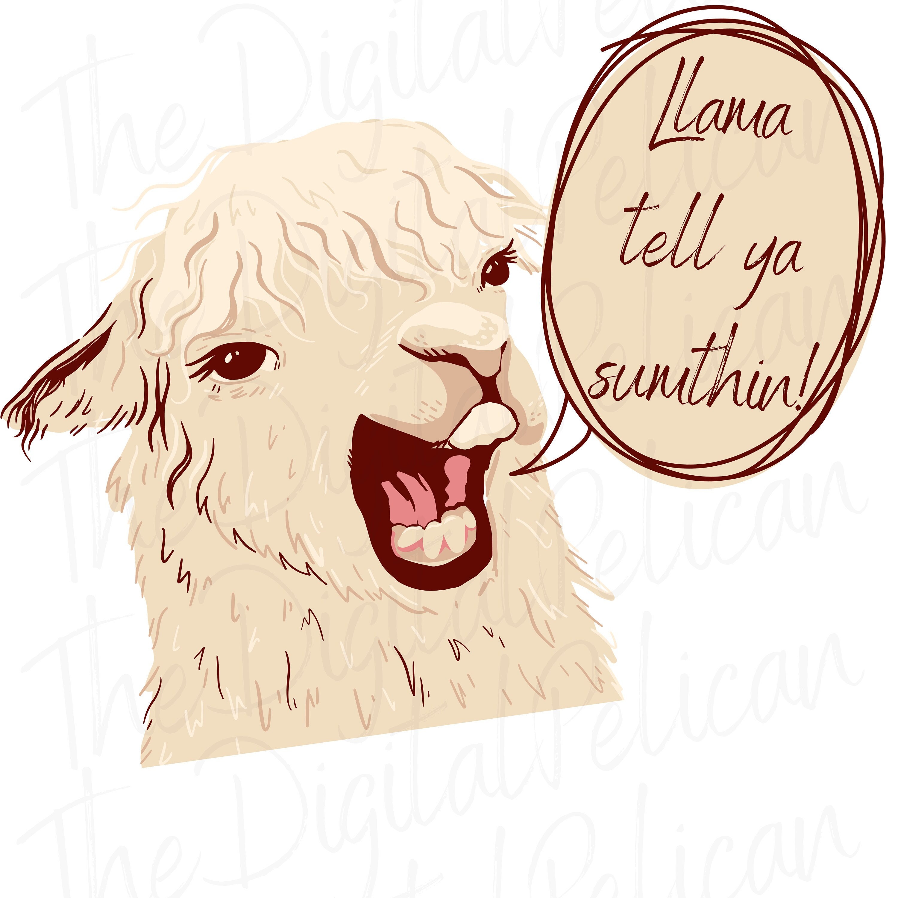 Llama Tell Ya Sumthin!, Country Llama, Talking Llama, Funny Llama ...