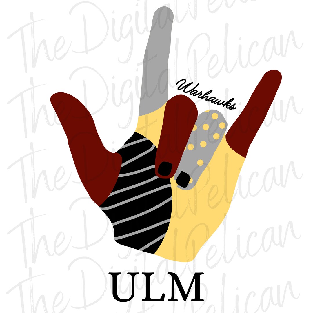 I Love ULM, Warhawks, ASL, American Sign Language, Digital Download ...